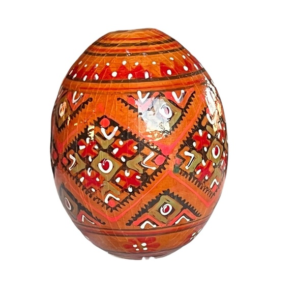Vintage | Accents | Vintage Ukrainian Wooden Pysanka Easter Painted Egg ...